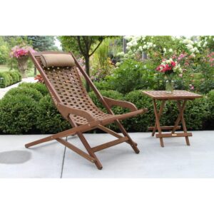 Eucalyptus Swing Lounger with Pillow Brown Stained