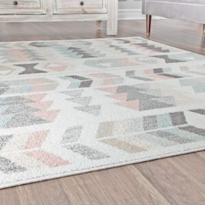 Rugs America Mika Collection MO50A Mint Lime Contemporary Geometric Area Rug 5'0"x7'6"