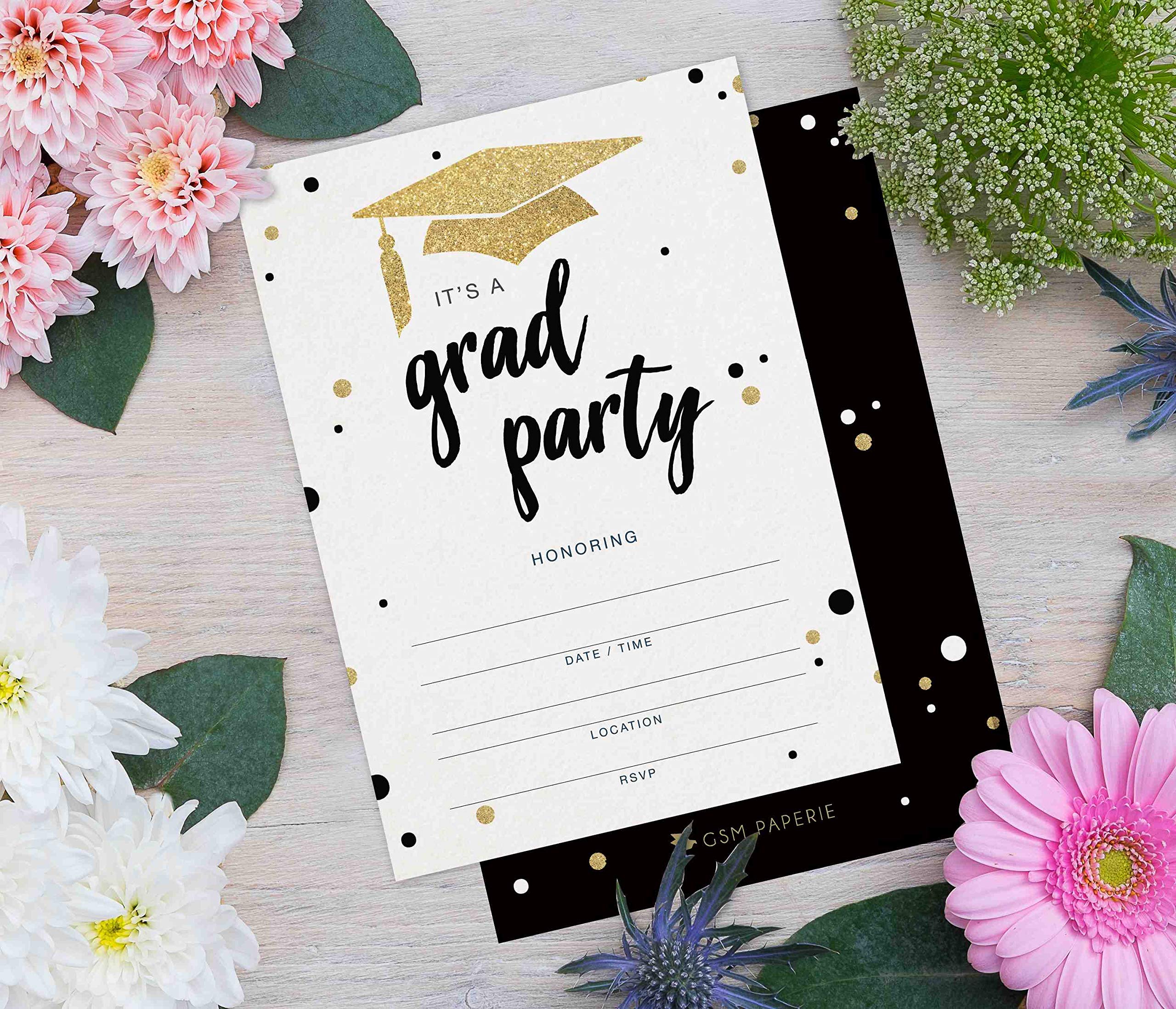 GSM Brands Invitations for Graduation Party - 20 Cards with Envelopes