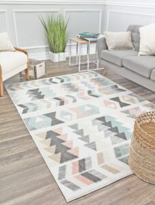 rugs america mika collection mo50a mint lime contemporary geometric area rug 5'0"x7'6"