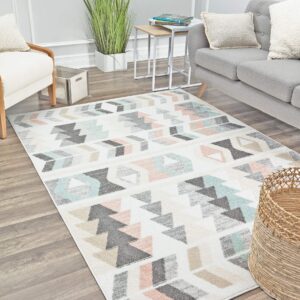 Rugs America Mika Collection MO50A Mint Lime Contemporary Geometric Area Rug 5'0"x7'6"