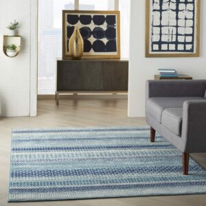 Nourison Passion Bohemian Navy Blue 5'3" x 7'3" Area -Rug, Easy -Cleaning, Non Shedding, Bed Room, Living Room, Dining Room, Kitchen (5x7)