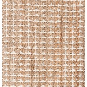 SAFAVIEH Natural Fiber Collection Accent Rug - 3' x 5', Natural, Handmade Boho Farmhouse Woven Jute, Ideal for High Traffic Areas in Entryway, Living Room, Bedroom (NF187A)