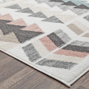 Rugs America Mika Collection MO50A Mint Lime Contemporary Geometric Area Rug 5'0"x7'6"