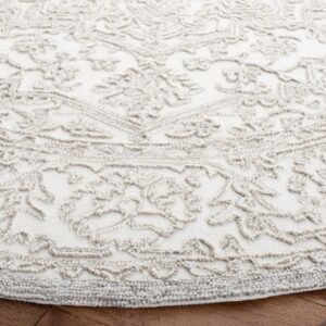 SAFAVIEH Trace Collection 6' Round Ivory / Natural TRC302A Handmade Premium Wool Area Rug