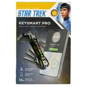 KeySmart Pro - Key Holder w Tile Smart Technology Bluetooth Tracker - w Bottle Opener (up to 14 Keys, Star Trek The Original Series)