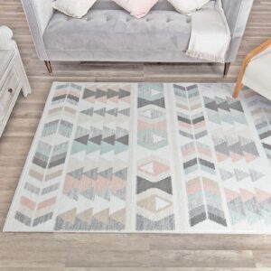 Rugs America Mika Collection MO50A Mint Lime Contemporary Geometric Area Rug 5'0"x7'6"