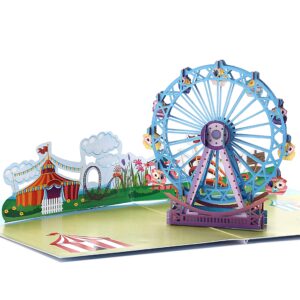 liif amusement park 3d greeting pop up birthday card, happy birthday card for kids, boyfriend, girl, son, daughter, valentines day, graduation, thinking of you, thank you, celebration, new year