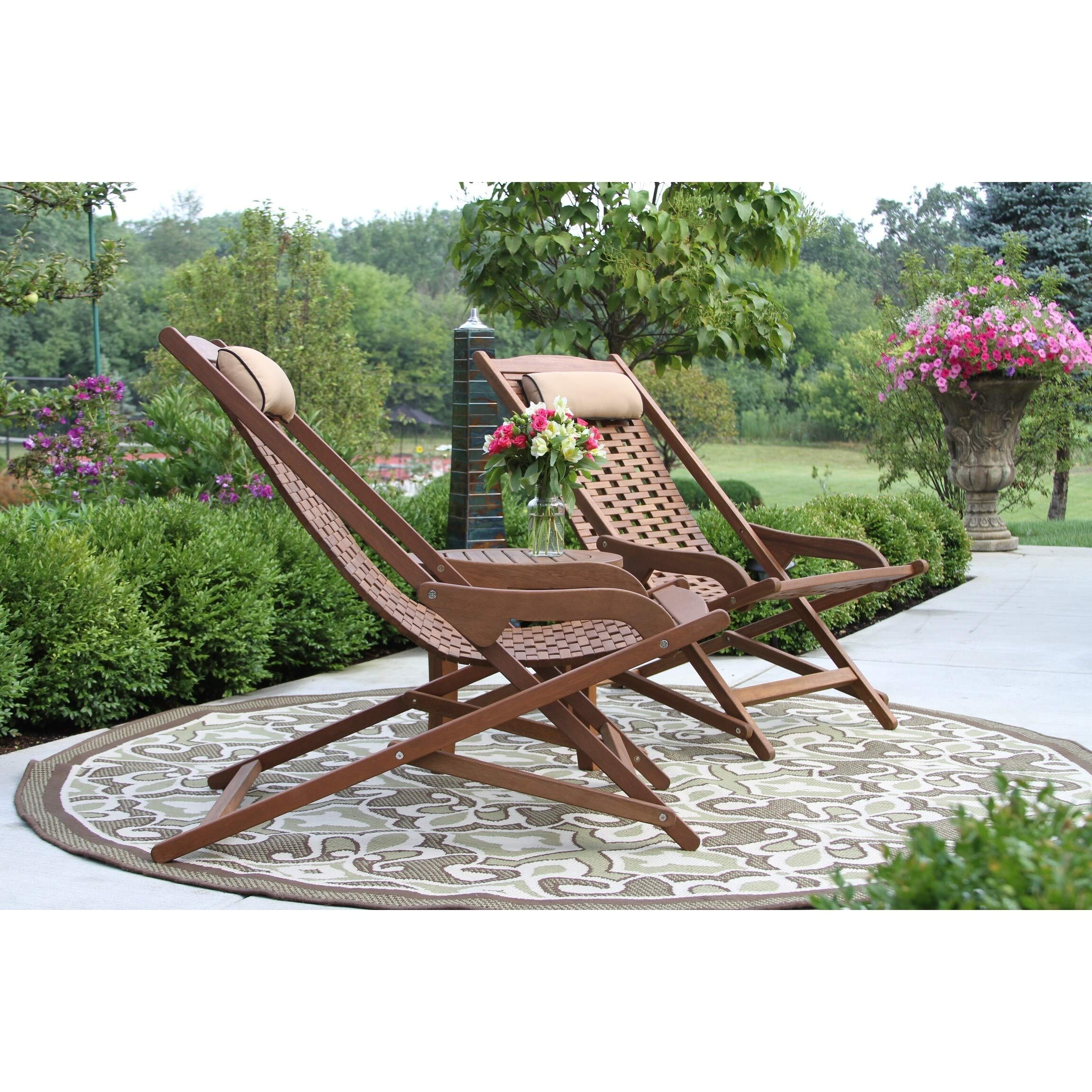 Eucalyptus Swing Lounger with Pillow Brown Stained