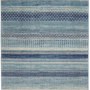 Nourison Passion Bohemian Navy Blue 5'3" x 7'3" Area -Rug, Easy -Cleaning, Non Shedding, Bed Room, Living Room, Dining Room, Kitchen (5x7)