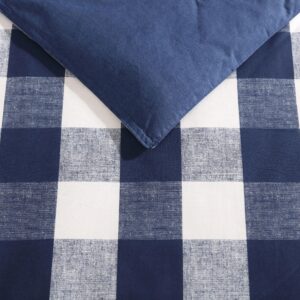 Eddie Bauer - Queen Duvet Cover Set, Reversible Cotton Bedding with Matching Shams, Stylish Plaid Home Decor (Lakehouse Blue, Queen)