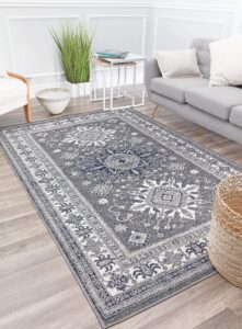 rugs america freida collection fy45a cornflower farmhouse vintage area rug 5'0" x 7'0"