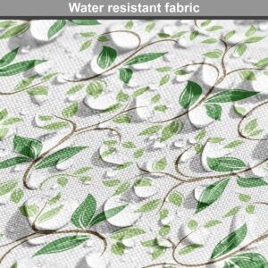 Ambesonne Leaf Fabric by The Yard, Ivy Patterns with Tiny Green Leaves Branches Creme Contemporary Illustration, Decorative Fabric for Upholstery and Home Accents, 1 Yard, Green Brown