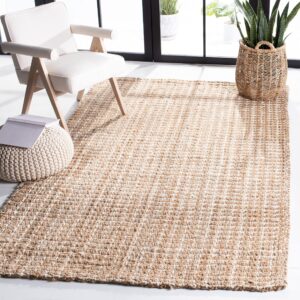 safavieh natural fiber collection accent rug - 3' x 5', natural, handmade boho farmhouse woven jute, ideal for high traffic areas in entryway, living room, bedroom (nf187a)