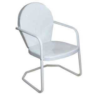 northlight 34-inch outdoor retro tulip steel armchair, white