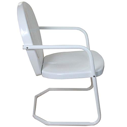 Northlight 34-Inch Outdoor Retro Tulip Steel Armchair, White