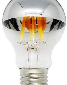 KLED Half Chrome Silver Bowl Tipped, LED Filament Bulb, Dimmable, A19 10W (90W Equivalent), 950 Lumen, 2700K (Warm White), Medium Base E26, CRI 85+,1 Pack