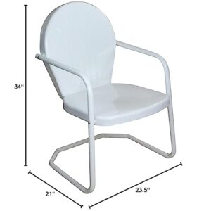 Northlight 34-Inch Outdoor Retro Tulip Steel Armchair, White