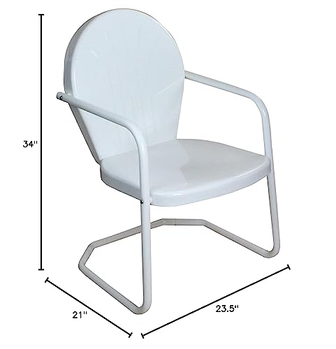 Northlight 34-Inch Outdoor Retro Tulip Steel Armchair, White