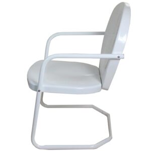 Northlight 34-Inch Outdoor Retro Tulip Steel Armchair, White