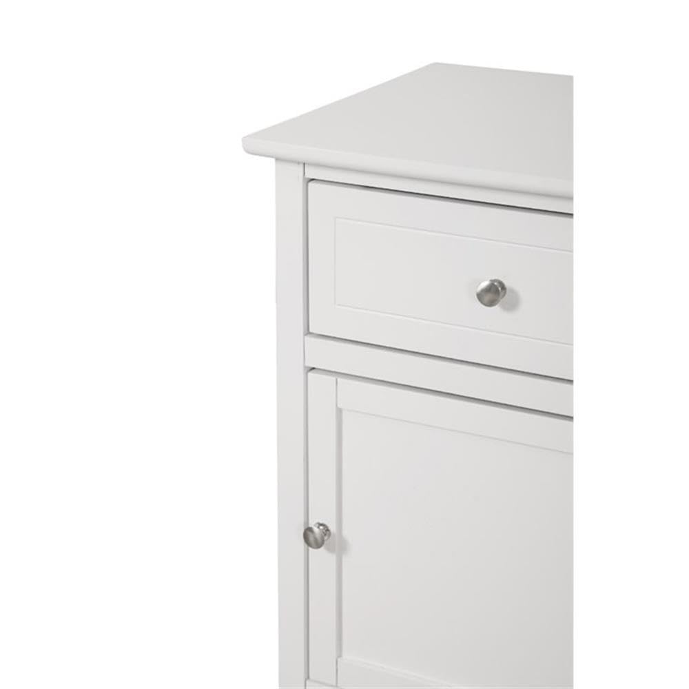 Glory Furniture Izzy 1 Drawer 1 Door Nightstand in White