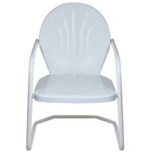 Northlight 34-Inch Outdoor Retro Tulip Steel Armchair, White