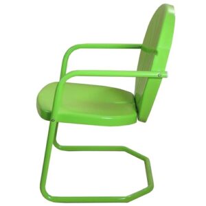 Northlight 34-Inch Outdoor Retro Tulip Steel Armchair, Lime Green