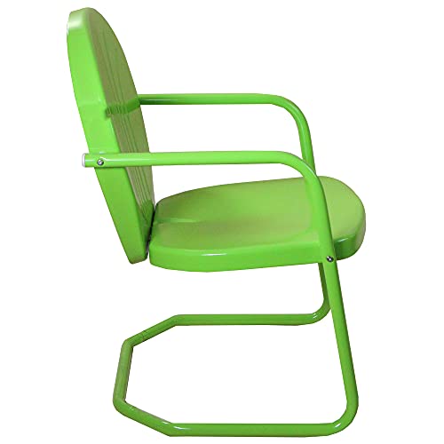 Northlight 34-Inch Outdoor Retro Tulip Steel Armchair, Lime Green