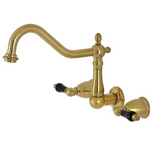 kingston brass ks1287pkl duchess kitchen faucet, brushed brass