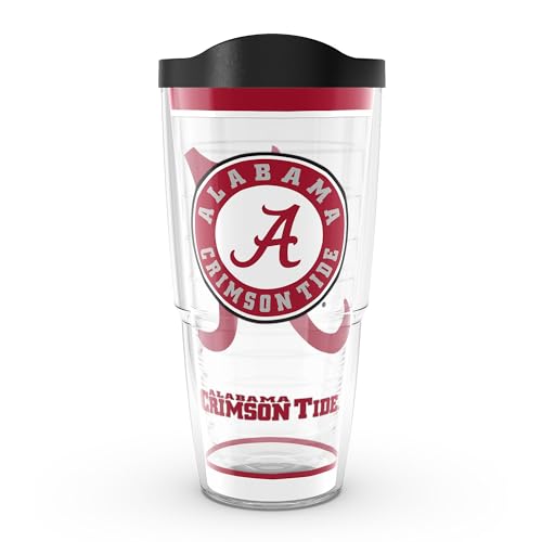 Tervis Made in USA Double Walled University of Alabama Crimson Tide Insulated Tumbler Cup Keeps Drinks Cold & Hot, 24oz, Tradition