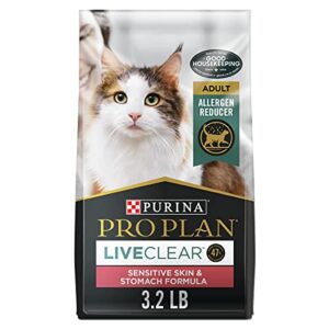 purina pro plan allergen reducing, high protein cat food, liveclear turkey and oatmeal formula - 3.2 lb. bag