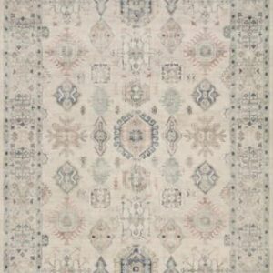 Loloi II Hathaway Collection HTH-06 Blush/Multi 9'-0" x 12'-0", .25" Thick, Area Rug, Soft, Durable, Printed, Modern, Low Pile, Non-Shedding, Easy Clean, Living Room Rug