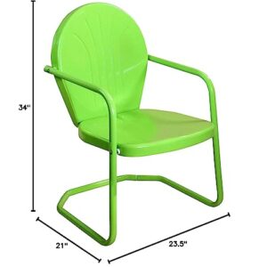 Northlight 34-Inch Outdoor Retro Tulip Steel Armchair, Lime Green