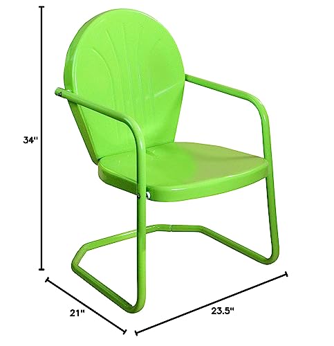 Northlight 34-Inch Outdoor Retro Tulip Steel Armchair, Lime Green