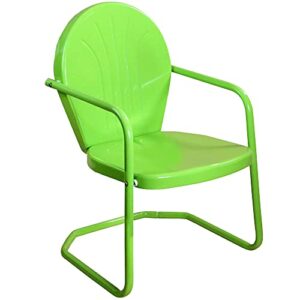 Northlight 34-Inch Outdoor Retro Tulip Steel Armchair, Lime Green