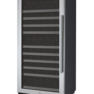 Allavino 24" Wide FlexCount II Tru-Vino 128 Bottle Single Zone Stainless Steel Left Hinge Wine Refrigerator