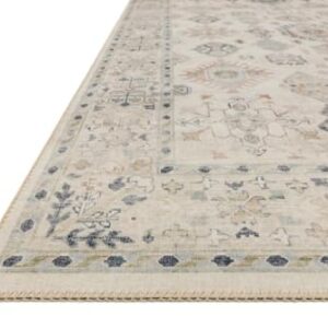 Loloi II Hathaway Collection HTH-06 Blush/Multi 9'-0" x 12'-0", .25" Thick, Area Rug, Soft, Durable, Printed, Modern, Low Pile, Non-Shedding, Easy Clean, Living Room Rug