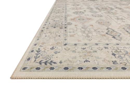 Loloi II Hathaway Collection HTH-06 Blush/Multi 9'-0" x 12'-0", .25" Thick, Area Rug, Soft, Durable, Printed, Modern, Low Pile, Non-Shedding, Easy Clean, Living Room Rug