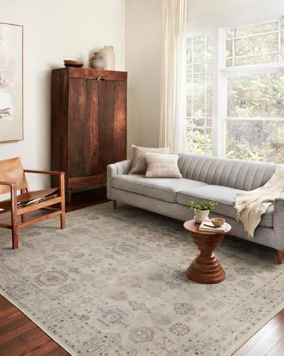 Loloi II Hathaway Collection HTH-06 Blush/Multi 9'-0" x 12'-0", .25" Thick, Area Rug, Soft, Durable, Printed, Modern, Low Pile, Non-Shedding, Easy Clean, Living Room Rug