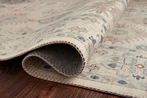 Loloi II Hathaway Collection HTH-06 Blush/Multi 9'-0" x 12'-0", .25" Thick, Area Rug, Soft, Durable, Printed, Modern, Low Pile, Non-Shedding, Easy Clean, Living Room Rug