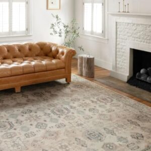 Loloi II Hathaway Collection HTH-06 Blush/Multi 9'-0" x 12'-0", .25" Thick, Area Rug, Soft, Durable, Printed, Modern, Low Pile, Non-Shedding, Easy Clean, Living Room Rug