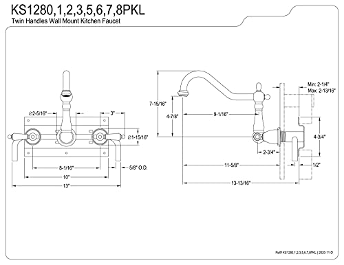 Kingston Brass KS1287PKL Duchess Kitchen Faucet, Brushed Brass