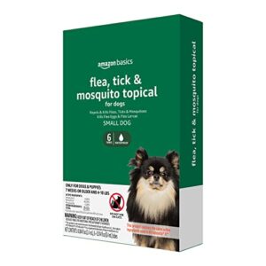 amazon basics flea, tick & mosquito topical treatment for small dogs (4-10 pounds), 6 count (previously solimo)