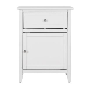 Glory Furniture Izzy 1 Drawer 1 Door Nightstand in White