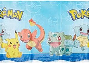 Amscan Pokemon Design Plastic Table Cover - 52' x 96' | Multicolor | 1 Pc