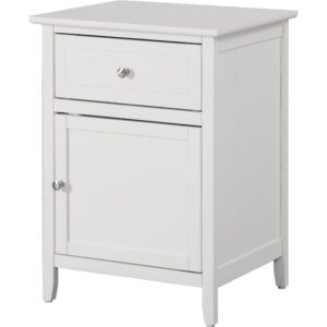 glory furniture izzy 1 drawer 1 door nightstand in white