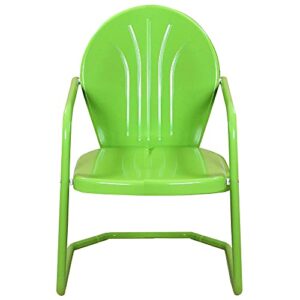 Northlight 34-Inch Outdoor Retro Tulip Steel Armchair, Lime Green