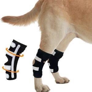 NeoAlly Dog Canine Braces for Rear Legs Super Supportive with Dual Metal Spring Inserts to Stabilize Dog Hind Legs, Help Dogs with Injuries, Sprains, Arthritis, ACL (L Pair)