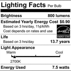 Satco S21713 7.5W; A19 LED; Clear; 2700K; Medium Base; 120V; 16 Bulbs