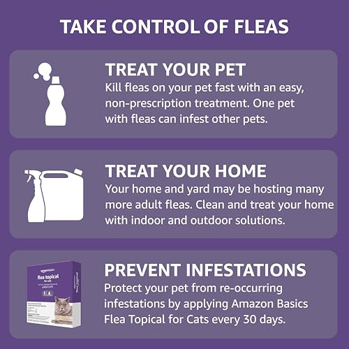 Amazon Basics Flea Topical for Large Cats (over 9 pounds), 4 Count (Previously Solimo)